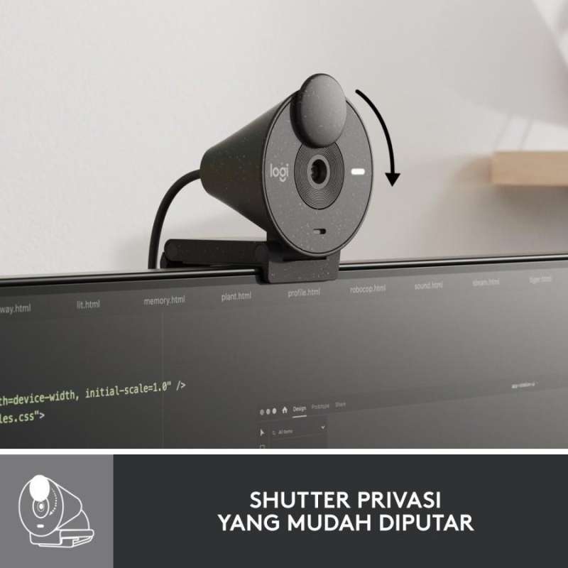 Jual Webcam Logitech Brio 300 Full Hd Shutter Privasi & Noise-reducing ...