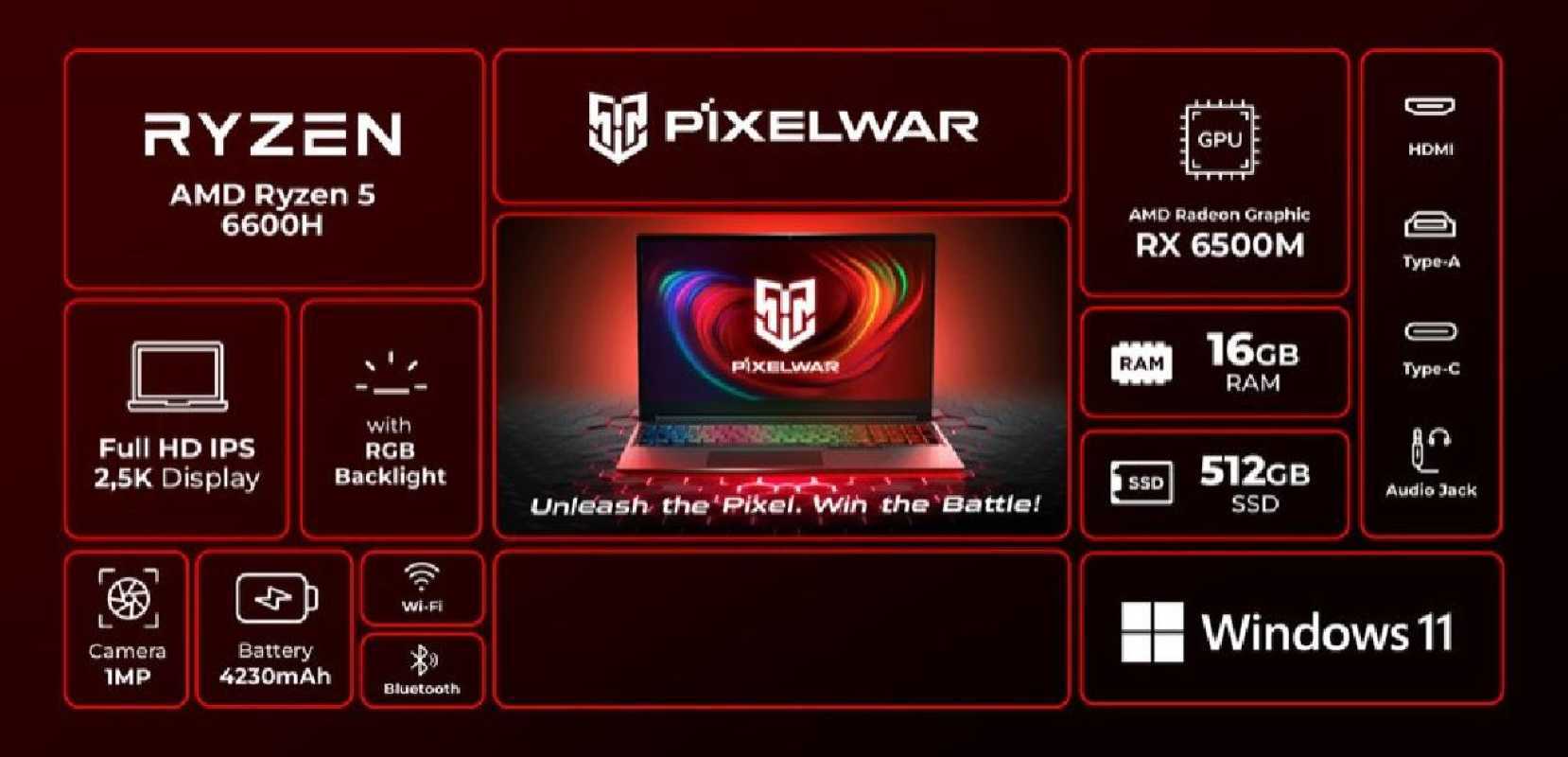 Jual Laptop Advan Pixelwar Amd Ryzen 5 6600h/16gb/512gb/rx6500m 4gb/15. ...