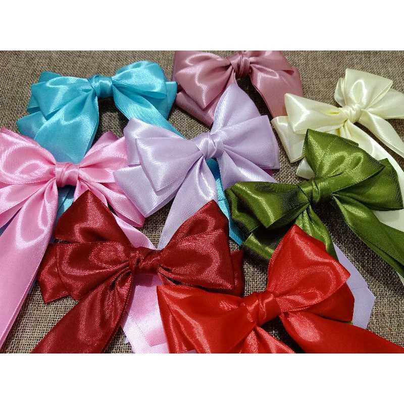 Jual Varian Warna Pink Biru Merah Pita Rambut Alice Satin Ukuran Kecil ...