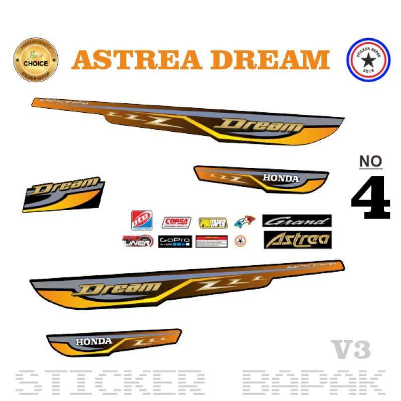 Jual Sticker Striping Lis Astrea Dream V3 Stiker Variasi Honda Di ...