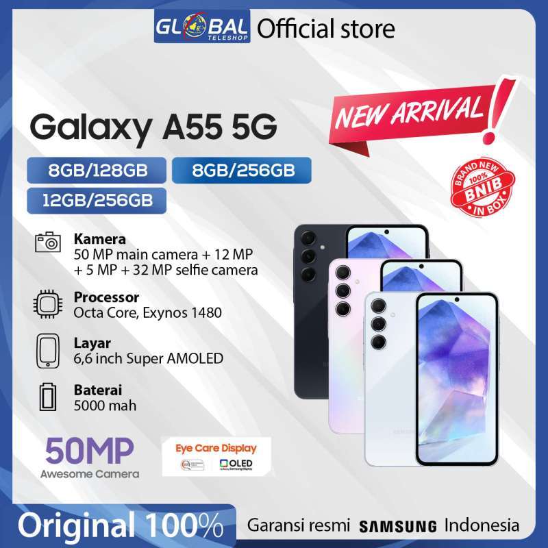 Promo Samsung Galaxy A55 5g 8/128gb 8/256gb 12/256gb Garansi Resmi - Violet 12/256 Diskon 3% Di ...