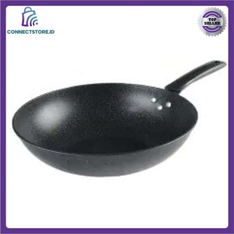 Promo Panci Masak Wok Nonstick Frying Pan 32cm - Kc0411 - Black Diskon ...