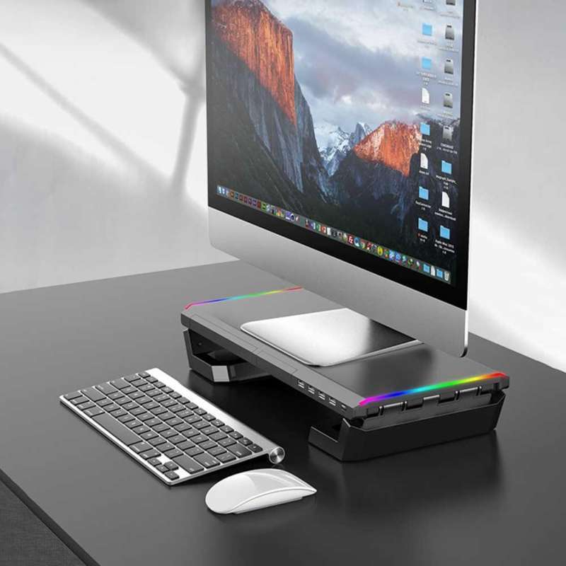 Jual Ice Coorel Meja Laptop Monitor Stand Waterproof Rgb With 4 Usb 2.0 ...