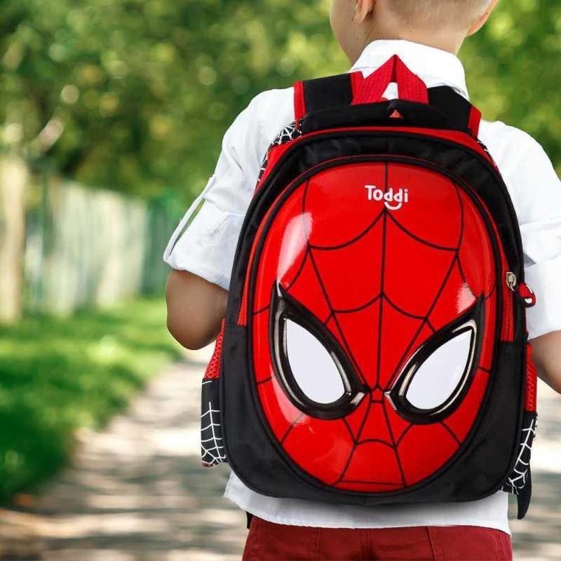 Jual Tas Ransel Sekolah Anak Backpack Model Spiderman 1801 Tas Smuggle Anak Bekal Cowok Kotak ...