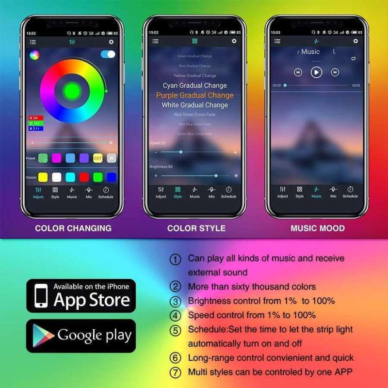 Jual Golook Lampu Led Strip Flexible Smart App Music Mode Rgb With ...