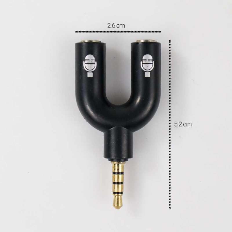 Jual Overfly Splitter Audio Shape U 3.5mm Ke Mic Dan Mic K0650 Laptop ...