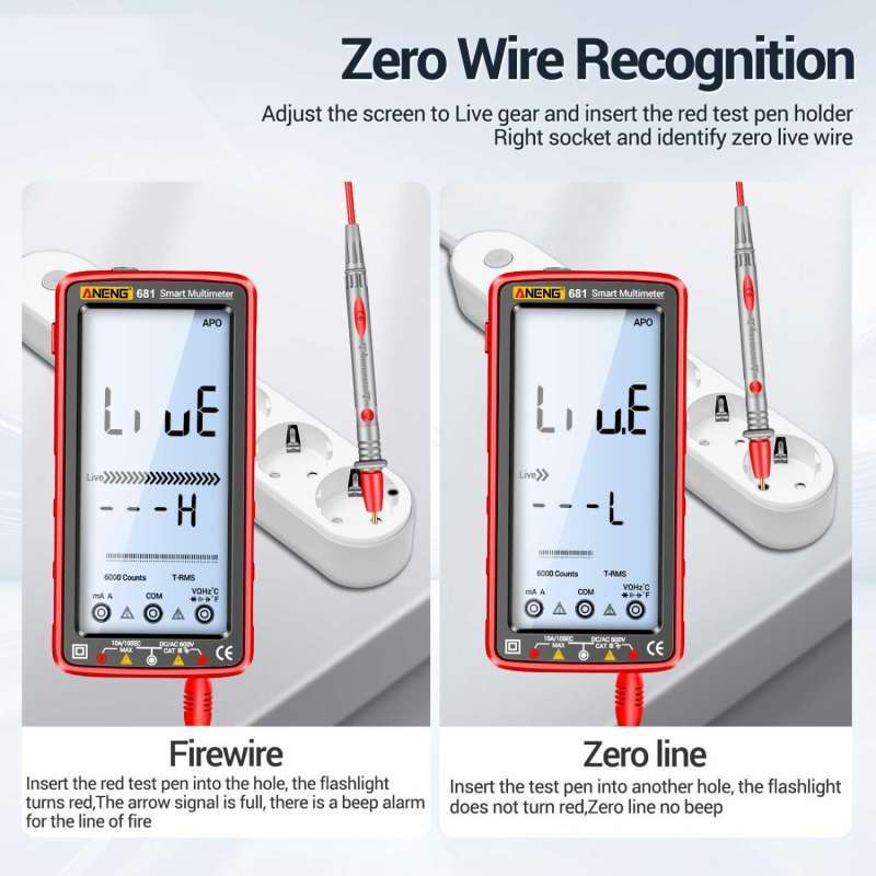Jual Digital Multimeter Large Lcd Screen 6000 Count 1200mah 681 Tespen ...
