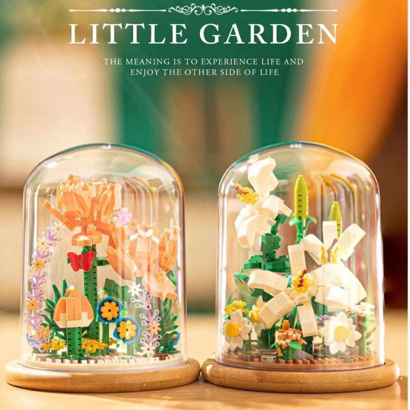 Jual Yugao Mainan Balok Susun Bunga Anyelir Flower Dome Lego 624 Bricks ...