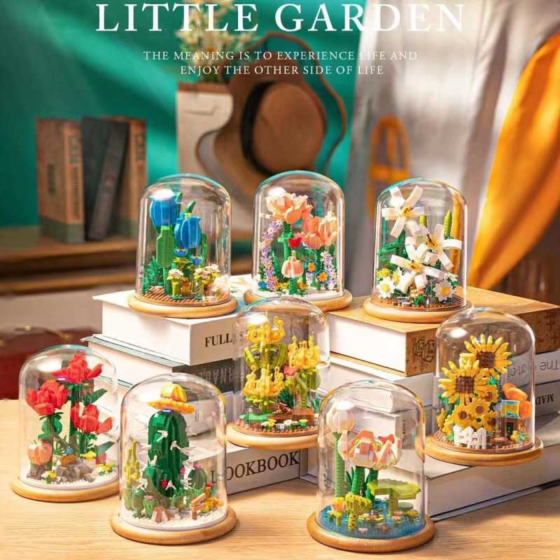 Jual Yugao Mainan Balok Susun Bunga Anyelir Flower Dome Lego 624 Bricks ...