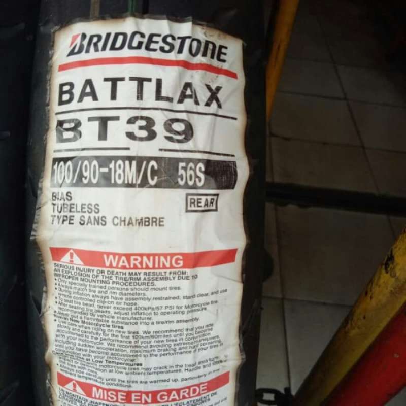 Promo Ban Luar Battlax Bt 39 Ukuran 100 /90-18 Battlax Tubeless Diskon 23% Di Seller Medantama ...