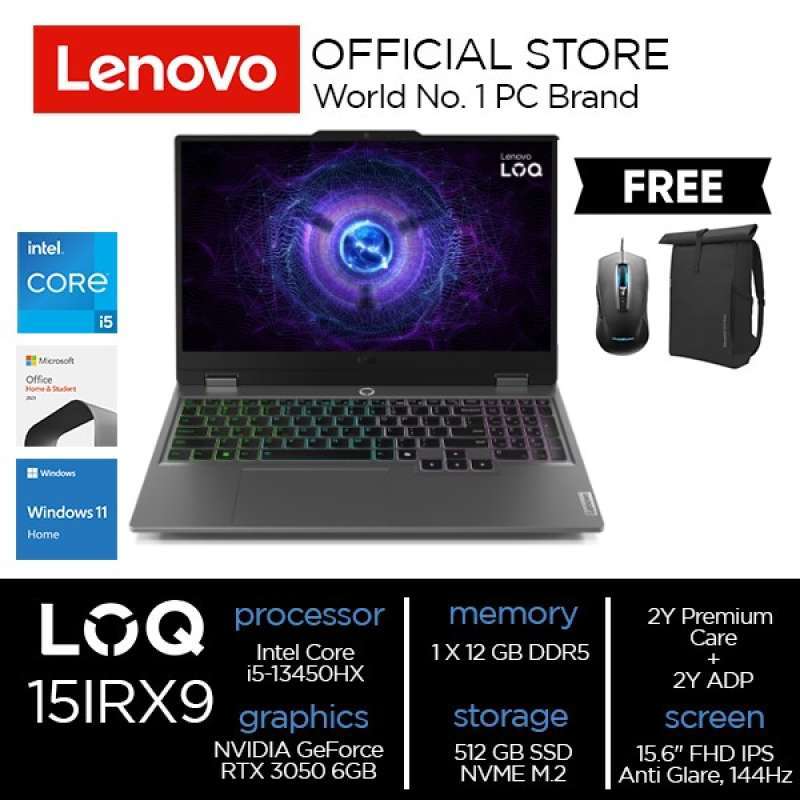 Jual Lenovo Loq I5 13450hx Rtx3050 512gb Ssd 12gb 15.6 Fhd 144 Win11 Ohs Di Seller King Laptop ...
