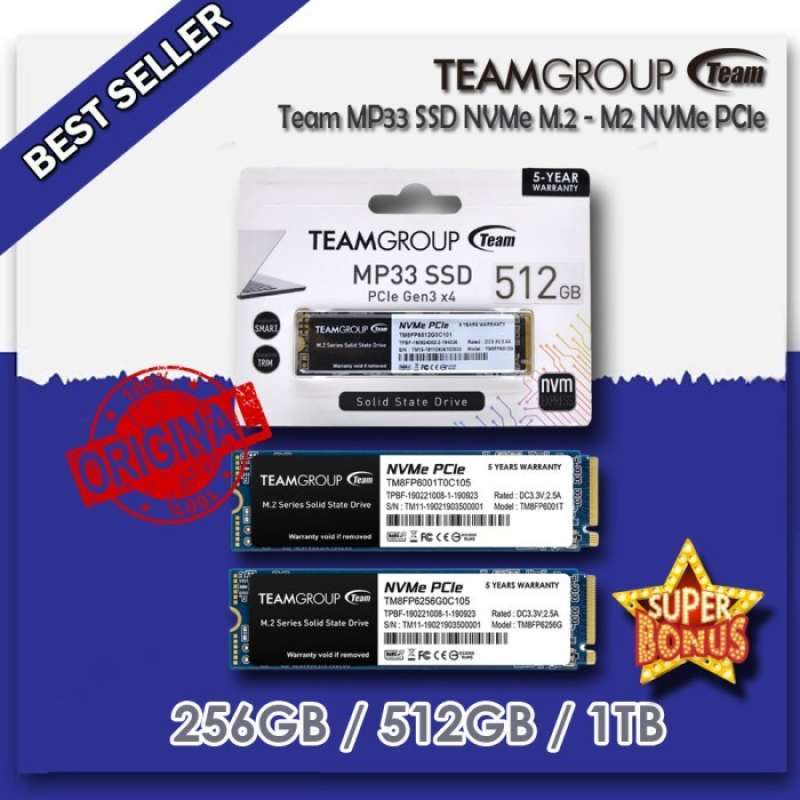 Promo Team Mp33 Ssd Nvme - M2 Pcie 256gb / 512gb / 1tb Diskon 23% Di ...