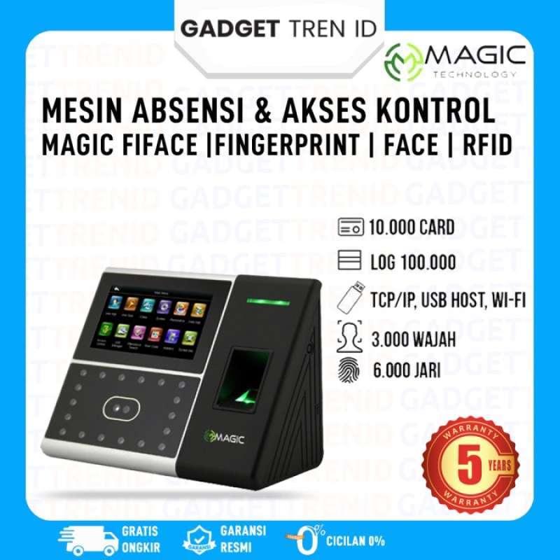 Promo Mesin Absensi Sidik Jari Magic Fiface Absensi Wajah Ada Battery - Kartu Diskon 9% Di ...