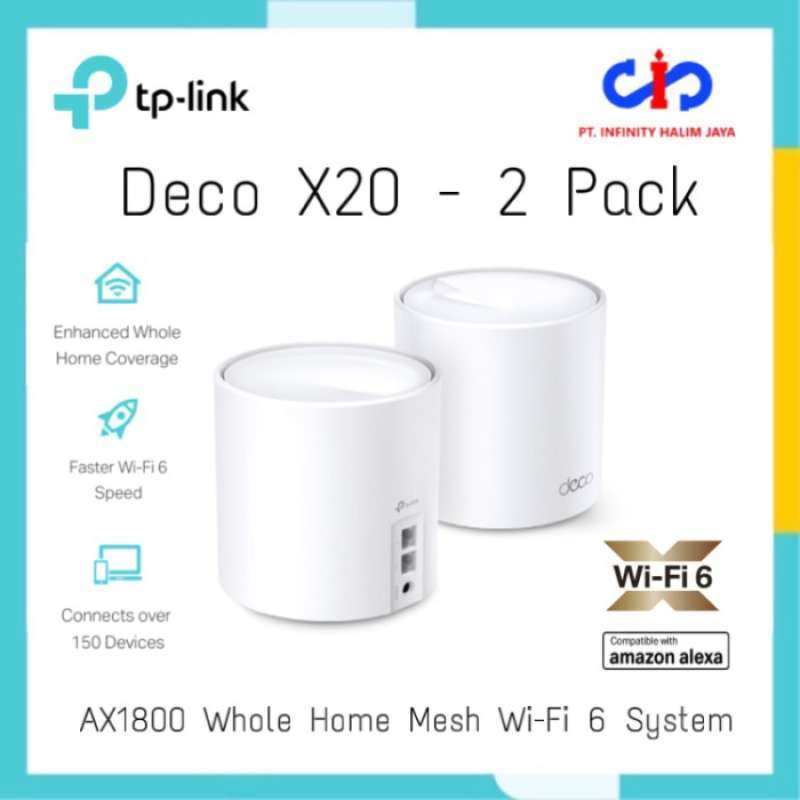 Promo Deco X20 (2 Pack) Ax1800 Whole Home Mesh Wi-fi 6 System Diskon 23 ...
