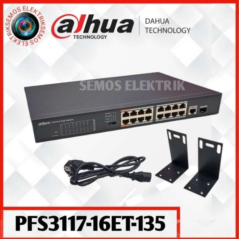 Promo Switch Hub Poe 16ch Dahua Pfs3117-16et-135 16 Port Poe +1 Port ...