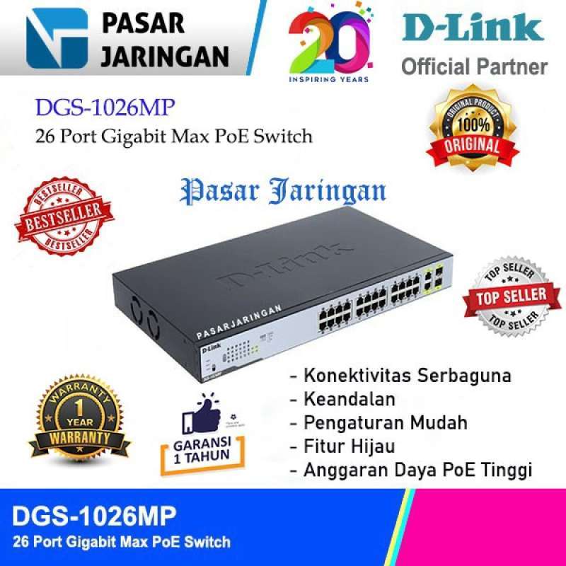 Promo Dgs-1026mp 26 Port Gigabit Poe Switch Diskon 23% Di Seller ...