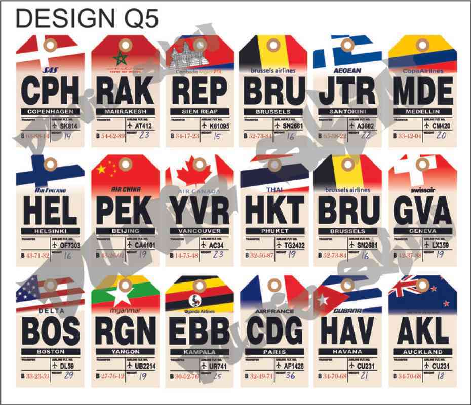 Promo Sticker Rimowa Q5 Travel Label Boarding Pass Yvr Hkt Cdg Rgn Bos ...