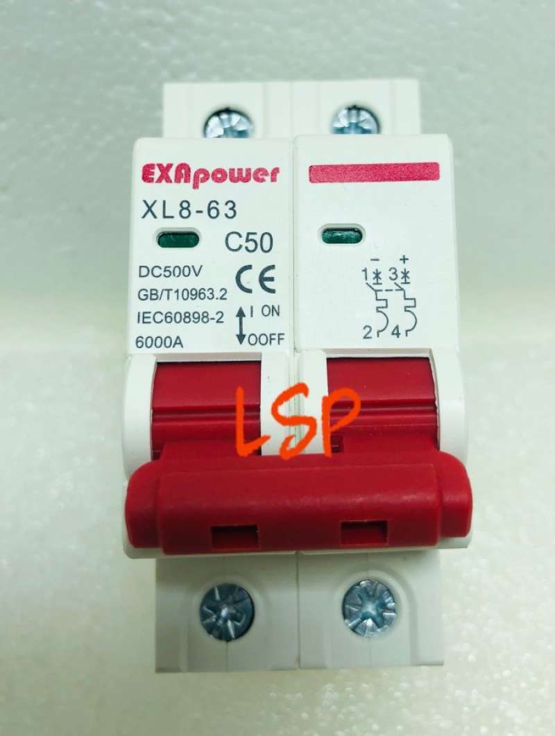 Promo Mcb Dc 2p 50a 500v Circuit Breaker Dc Solar Panel Pv 50a - 50a ...