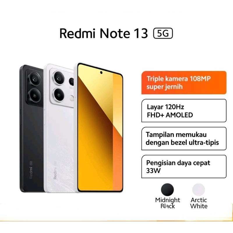 Promo Xiaomi Redmi Note 13 5g 8/256gb Layar Amoled 120hz 108mp Ai ...