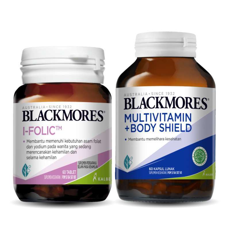 Jual Paket Blackmores I Folic 60 Tablet Dan Multivitamins Body Shield ...