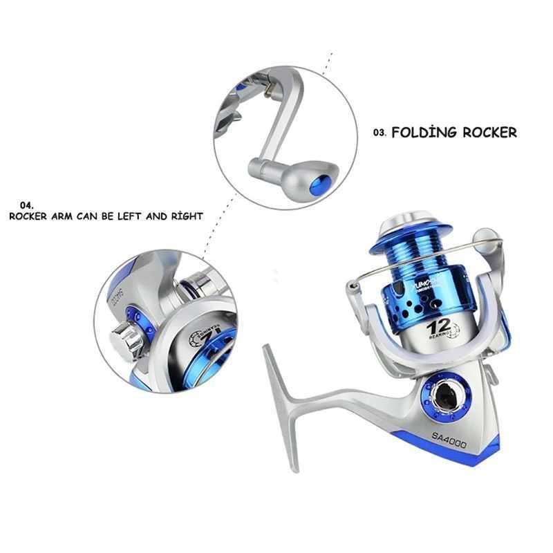 Jual Reel Pancing Spinning Fishing Reel 5.5:1 Gear Ratio Rill Besi Ril ...