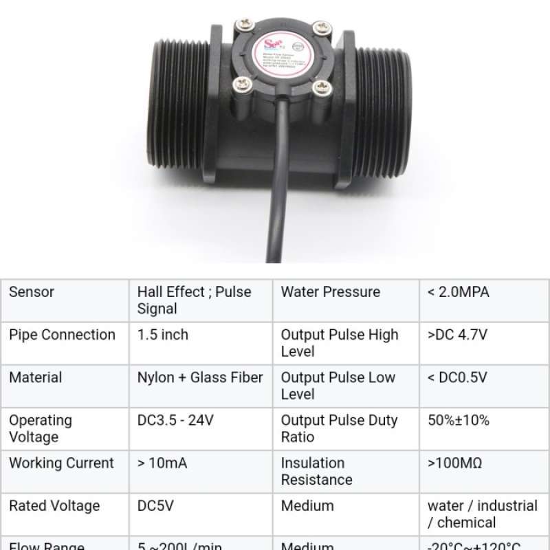 Promo Flow Sensor 1.5 Inch Water Flow Sensor +lcd Display Control ...