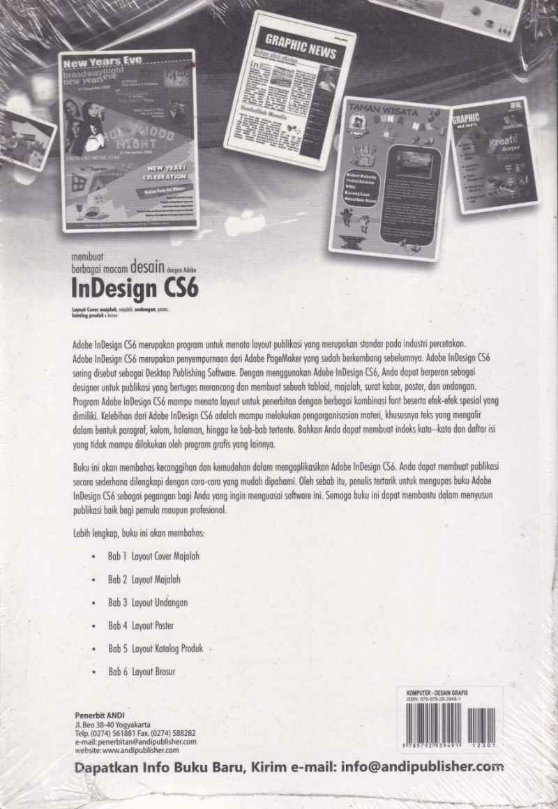 Jual Buku Membuat Berbagai Macam Desain Dengan Adobe Indesign Cs6 Di ...