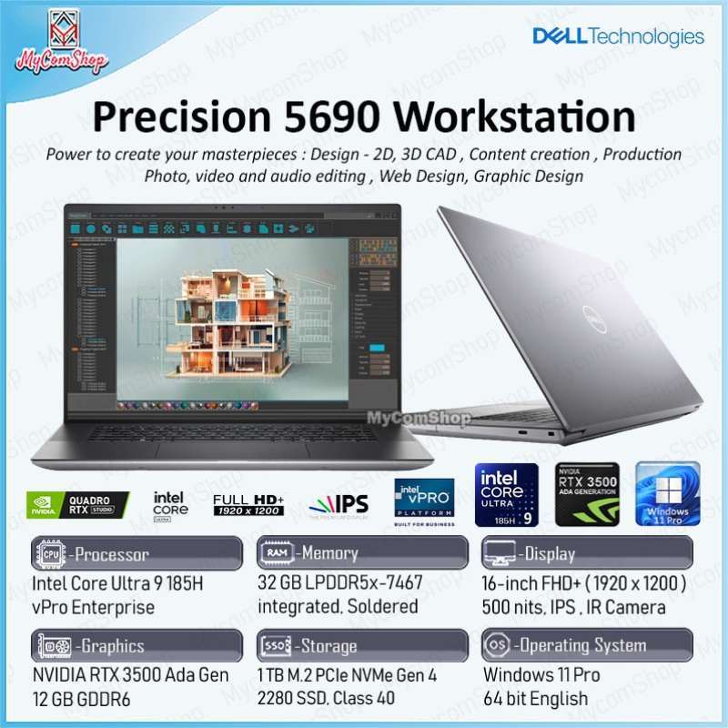 Jual Dell Precision 16 5690 Workstation Ultra 9 185h 32gb Ram 1tb Ssd ...