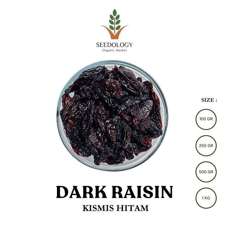 Jual Organic Dried Raisin 1kg - Kismis Kering / Kismis Hitam / Dark Raisin Di Seller Seedology ...