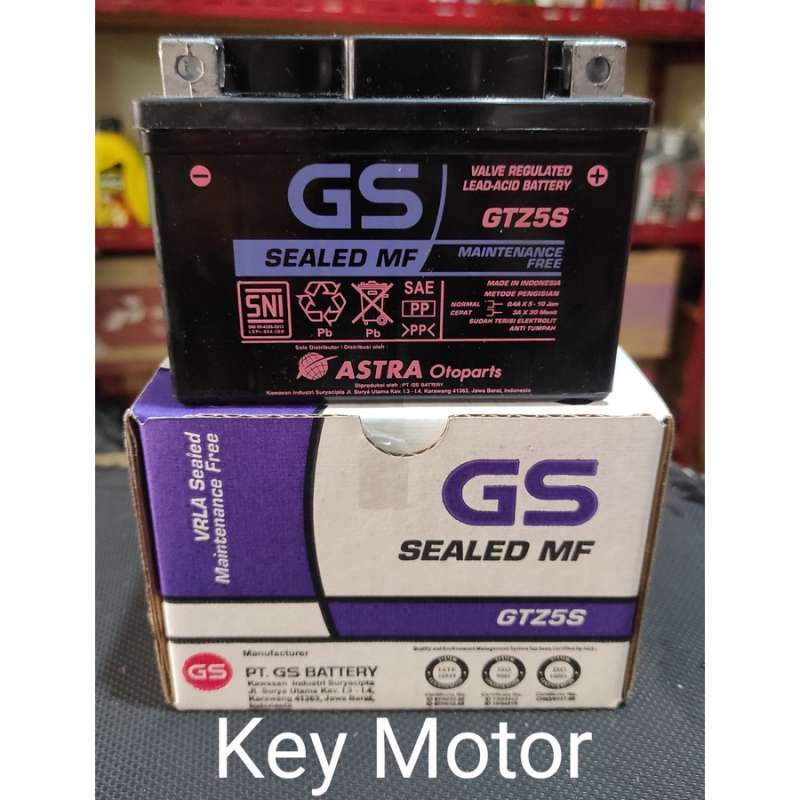 Jual Aki Gs Astra Gtz5s Aki Kering Honda Yamaha Suzuki Kawasaki 100% ...