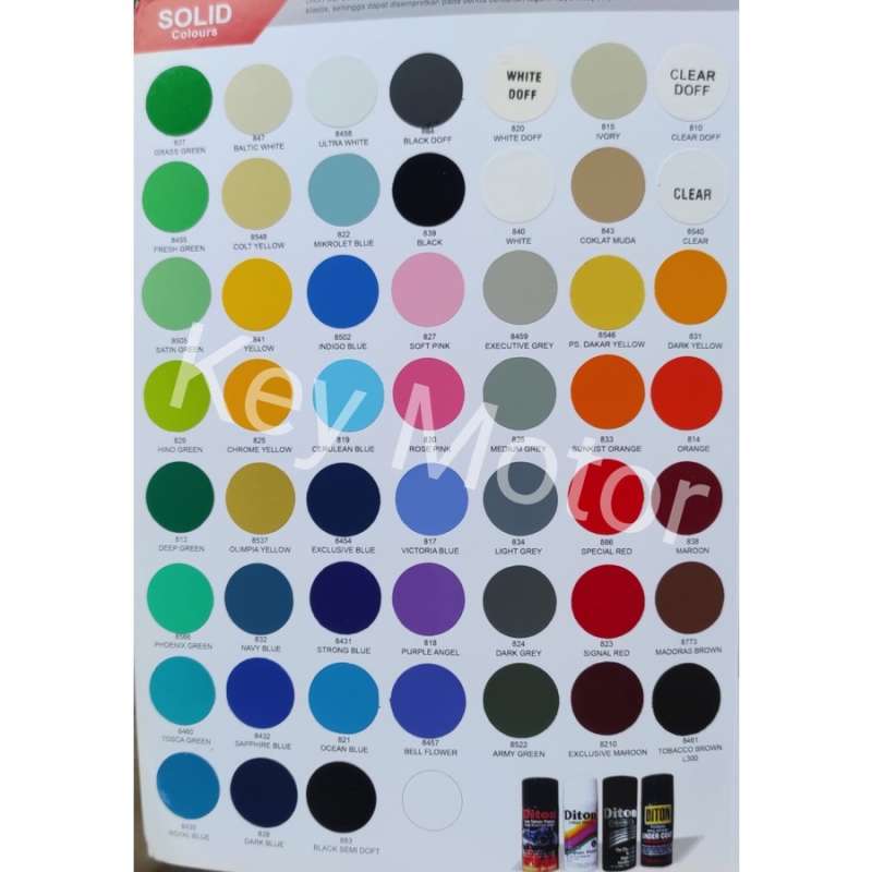 Jual ( Warna Lengkap ) Cat Semprot Pilok Pylox Pilox Diton - Metalic & Mutiara Colours Murah ...
