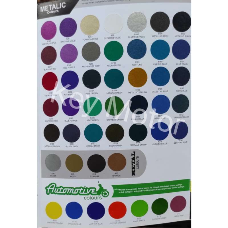 Jual ( Warna Lengkap ) Cat Semprot Pilok Pylox Pilox Diton - Metalic & Mutiara Colours Murah ...