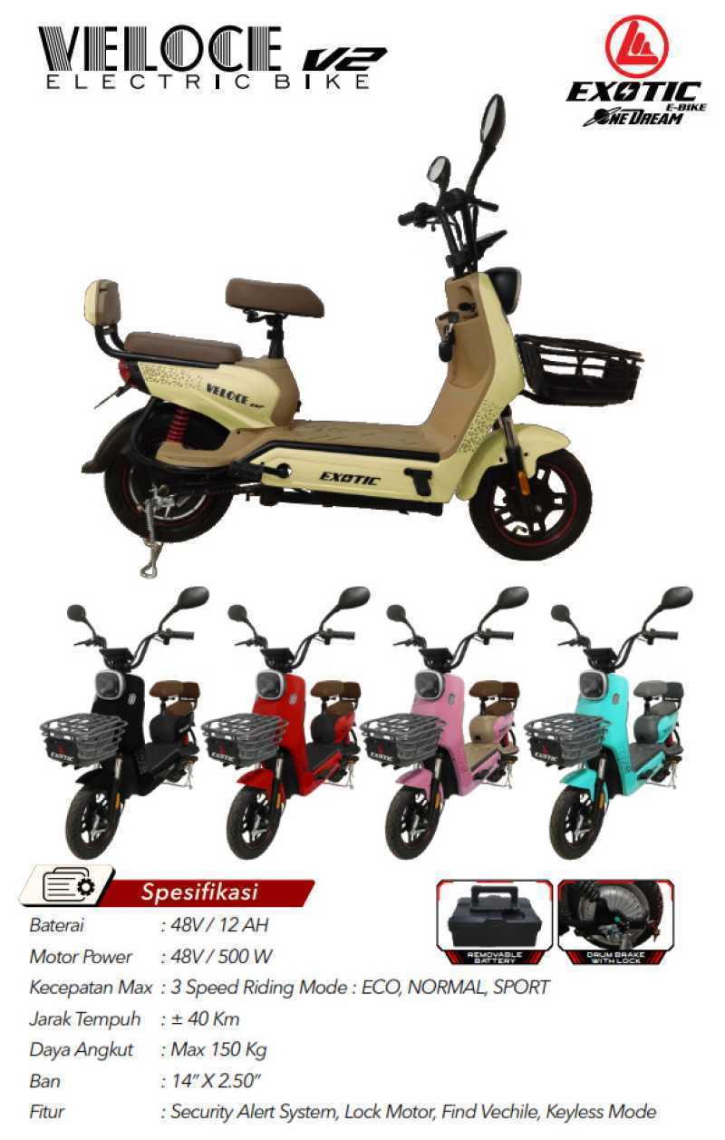 Promo Sepeda Listrik Exotic Veloce V2 New 2024 Diskon 30% Di Seller ...