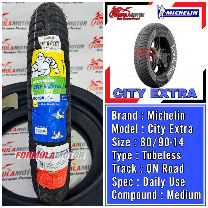 Jual Michelin City Extra Ring 14 Tubeless All Size - Ban Motor Matic ...