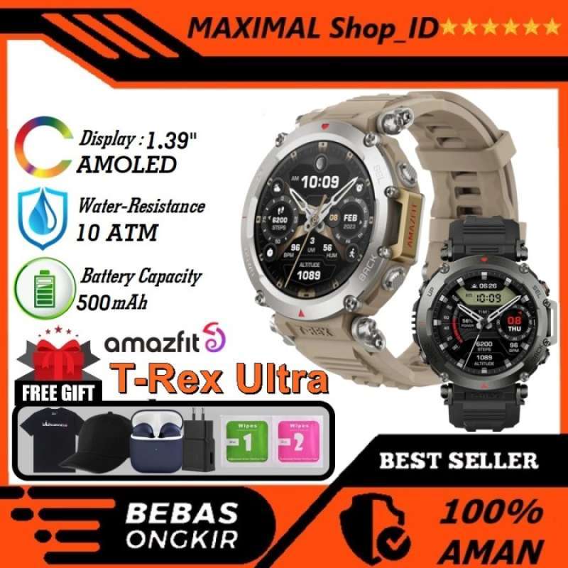 Promo Amazfit T-rex Ultra Smartwatch Amoled Gps Trex Ultra Garansi Resmi Diskon 33% Di Seller ...