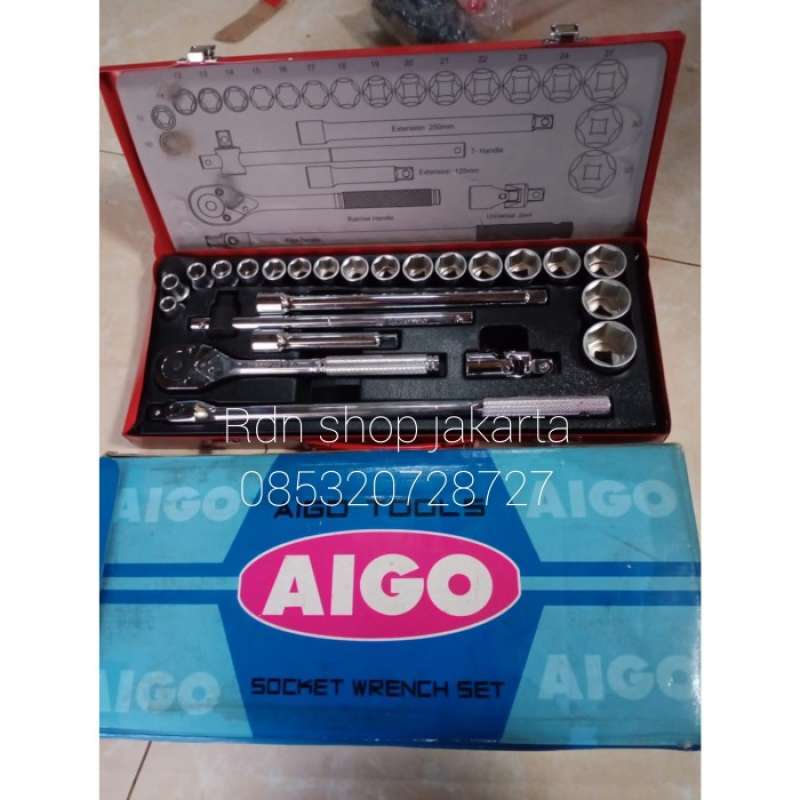 Promo Kunci Shock Set 1/2 Inchi S 4025 Type Metrik 6 Pt 25 Pcs Aigo Jpn ...