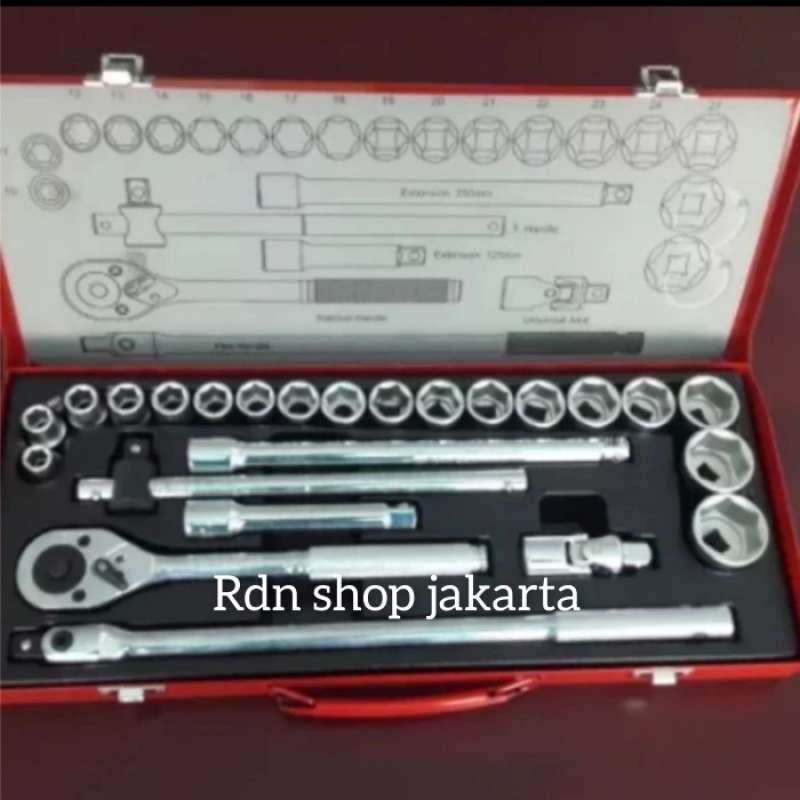 Promo Kunci Shock Set 1/2 Inchi S 4025 Type Metrik 6 Pt 25 Pcs Aigo Jpn ...