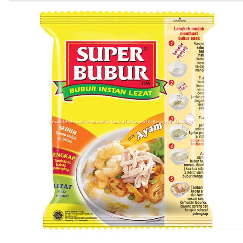 Jual Super Bubur Instant 45gr Rasa Ayam Bubur Ayam Instan Praktis Lezat ...