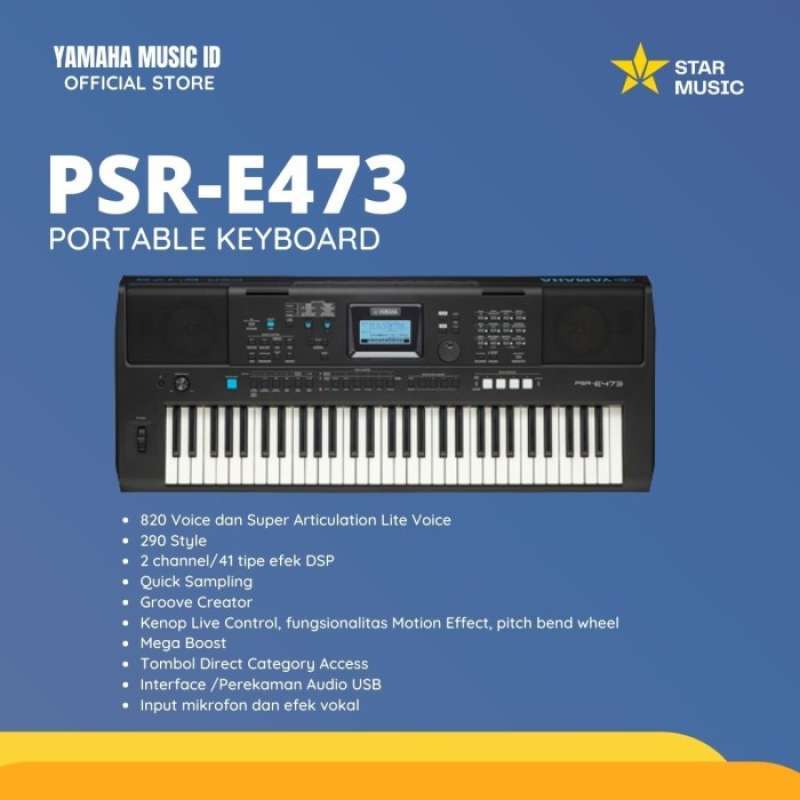 Promo Yamaha Psr E473 Portable Keyboard Diskon 33% Di Seller Komputermu Store - Tugu Selatan ...