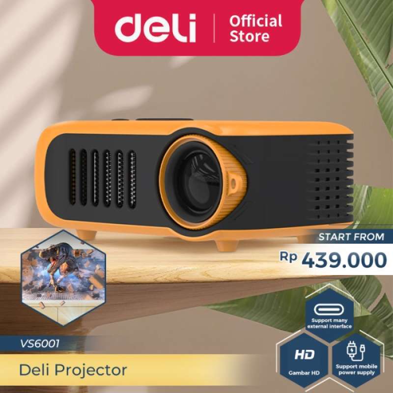 Promo Deli Aoka Proyektor Mini Projector 1000 Lumens 1080p Hd Vs6001 ...