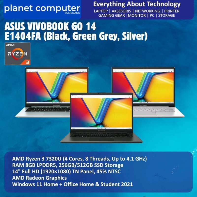 Jual Asus Vivobook Go 14 E1404fa Notebook Ryzen 3 7320u 8gb 256gb/512gb ...