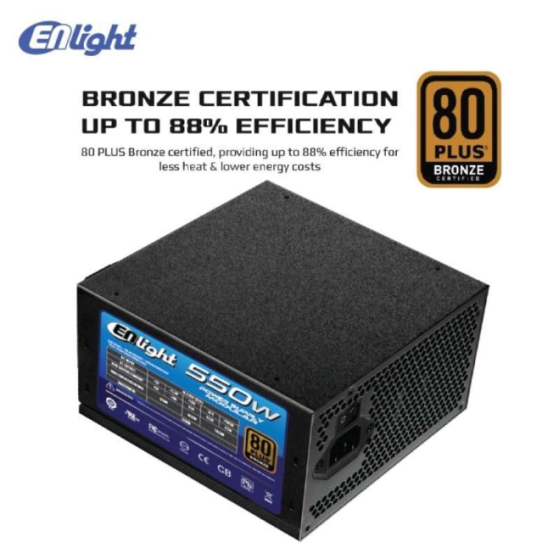 Jual Enlight 550w Black Silver 80+ Semi Modular Power Supply 550 Watt ...