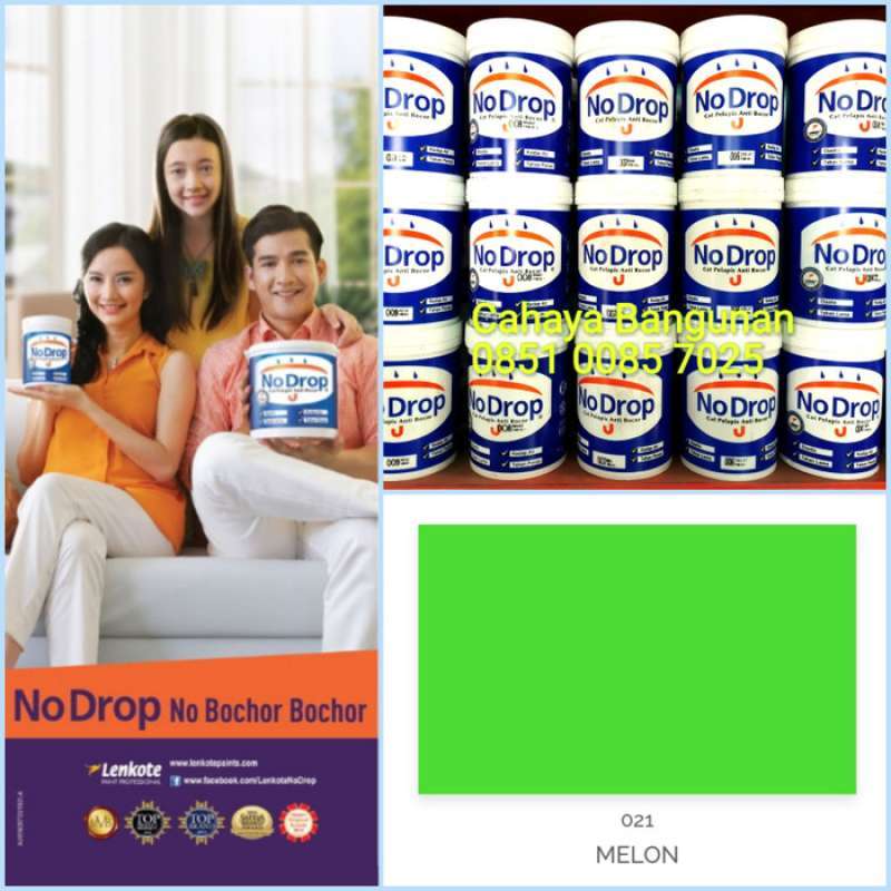 Promo No Drop Melon 021 Cat Waterproofing 1 Kg Nodrop Kaleng 1kg Hijau ...
