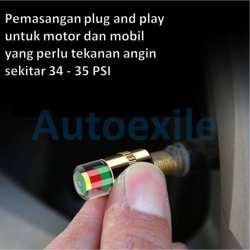 Jual Tutup Pentil Ban Kuningan Copper Indikator Tekanan Angin Air Alert Monitor Psi Bar Pressure ...