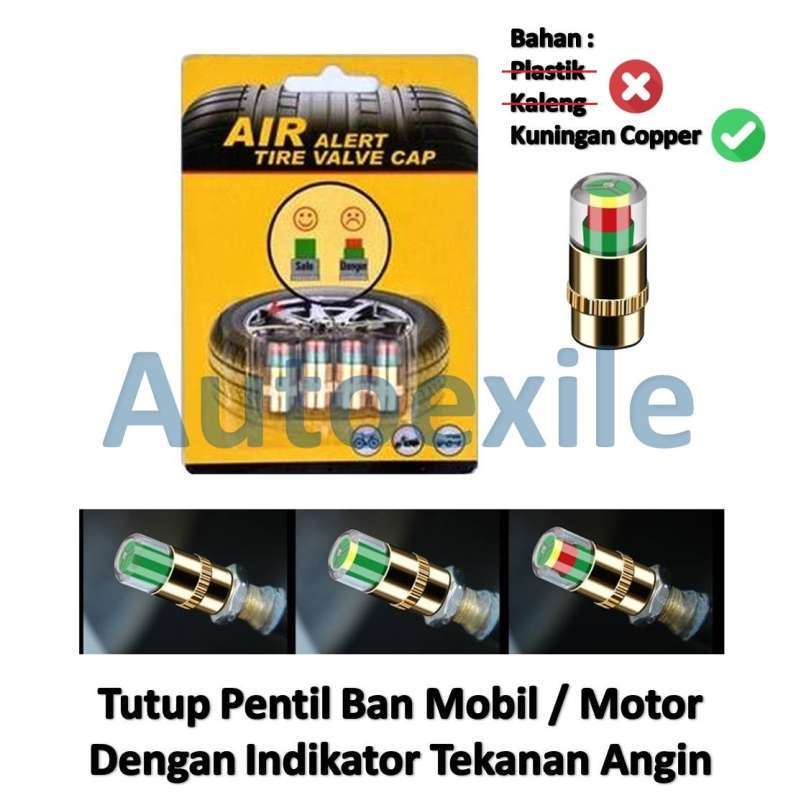 Jual Tutup Pentil Ban Kuningan Copper Indikator Tekanan Angin Air Alert Monitor Psi Bar Pressure ...