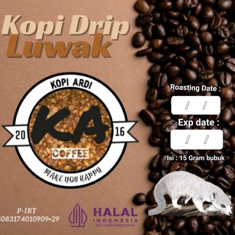 Jual Kopi Bubuk Arabica Gayo Luwak Liar 15 Gram Dalam Sekantong Drip ...