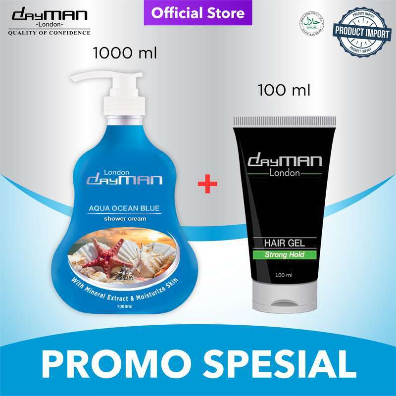 Promo Paket Sabun Mandi Cair Dayman Shower Cream Aqua Ocean Blue 1000 ...