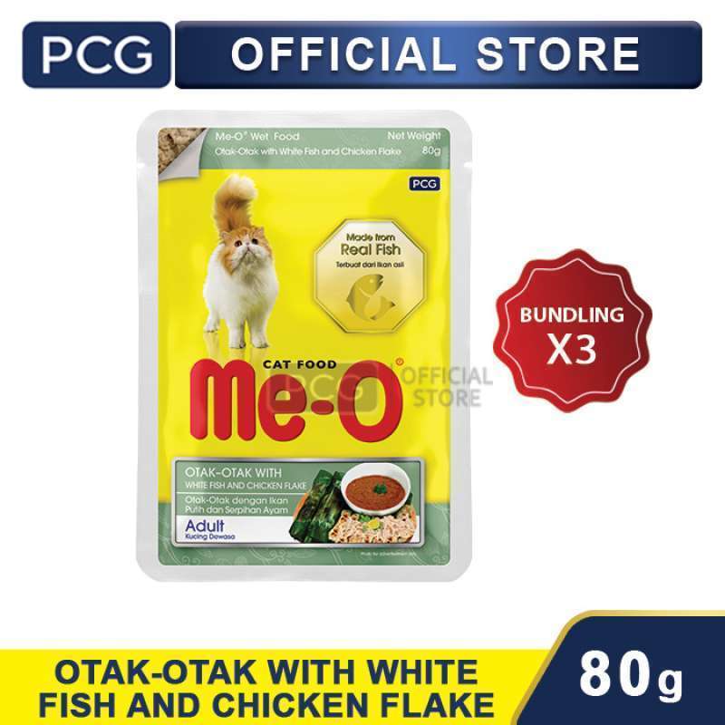 Promo Me-o Pouch Adult Food Otak - Otak With White Fish And Chicken ...