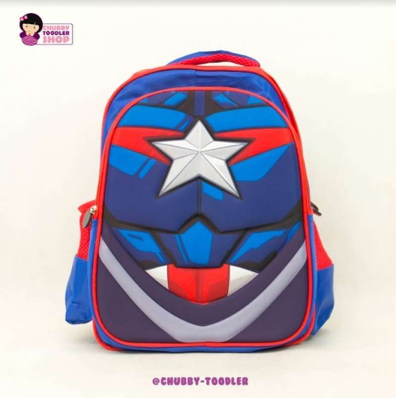 Jual Ba2203 Tas Ransel Sekolah Anak Tk Paud 3d Karakter Hero Kartun Import - Merah Di Seller ...