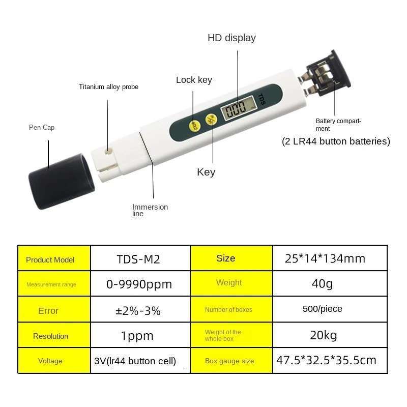 Jual Tds Meter Digital Water Tester 0-9990ppm Aquarium Hydroponics ...